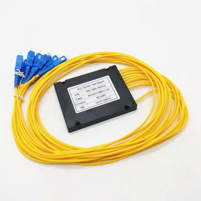 1X8 Single Mode SC/UPC ABS Box G657A1 Fiber Optical PLC Splitter
