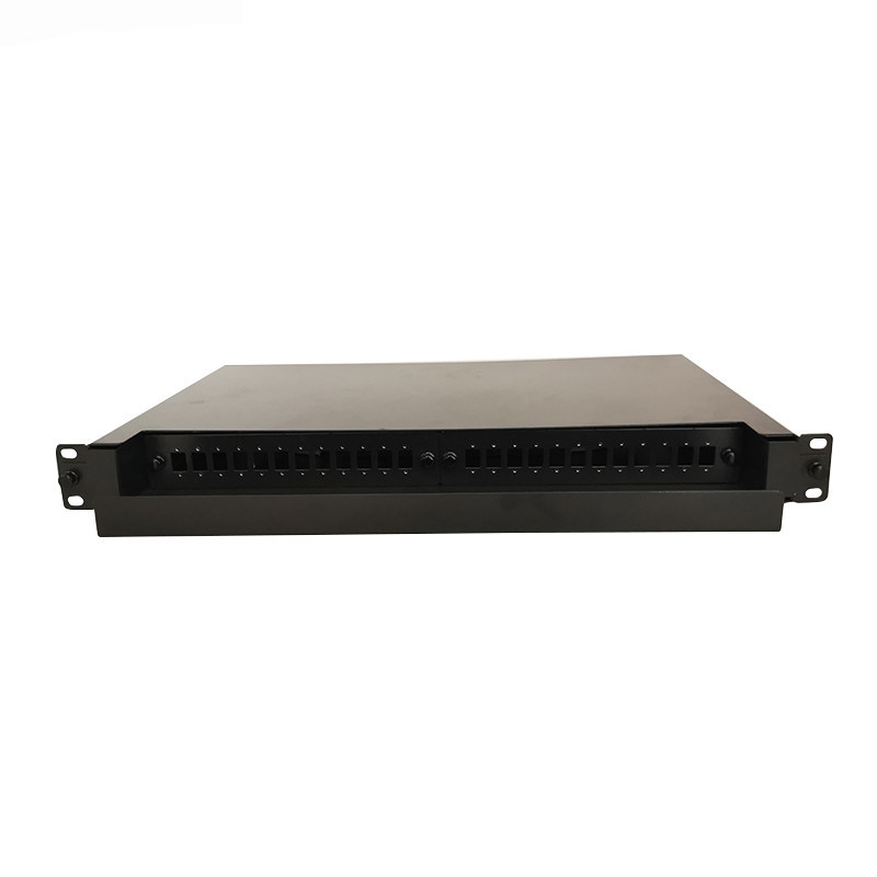 24 Cores Drawer Type Black Rack Mounted Fiber Termination Panel
